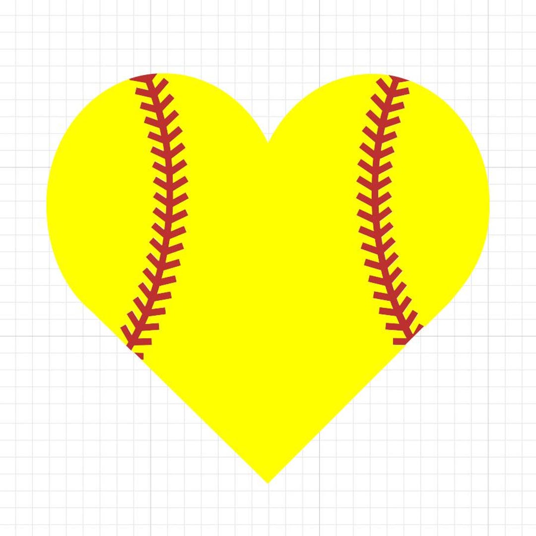 Softball Heart SVG Files for Cricut | Digital Download | DIY Craft Svgs ...
