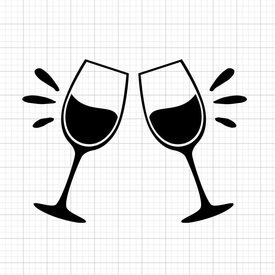 Wine Glasses Monogram Wine Glasses Svg File Wine Bott