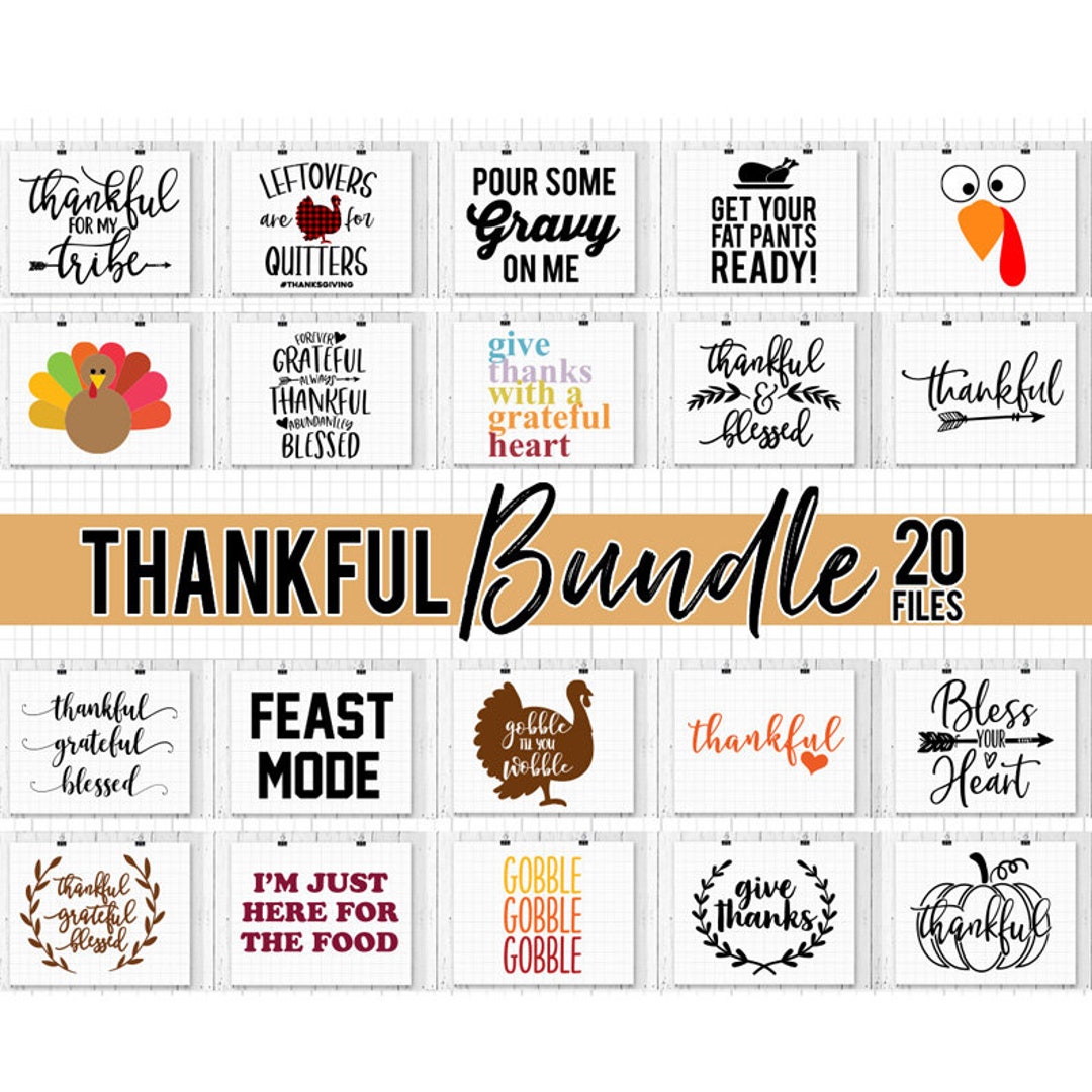 Thanksgiving SVG Bundle Thankful Svg Bundle Thanksgiving - Etsy
