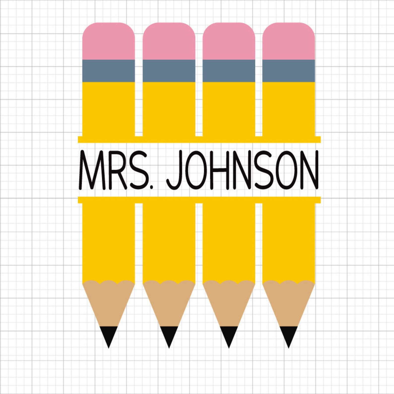 Pencil Split Monogram Pencils Svg Svg School Svg Svg - Etsy