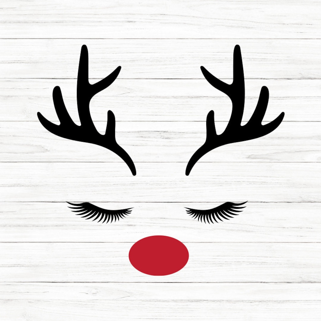 Rudolph Svg, Christmas Svg, Reindeer Face Svg, SVG Clip Art, Printable ...