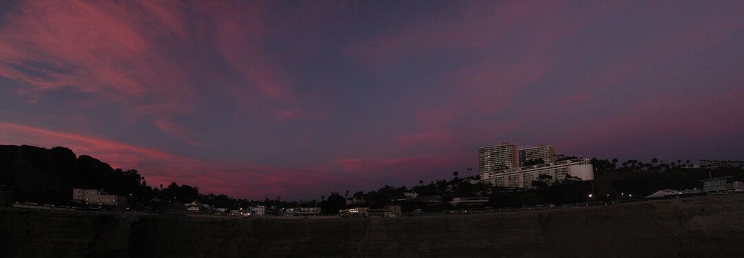 Panorama Santa Monica Canyon Dusk,will Rogers Beach,sand Cliff ...
