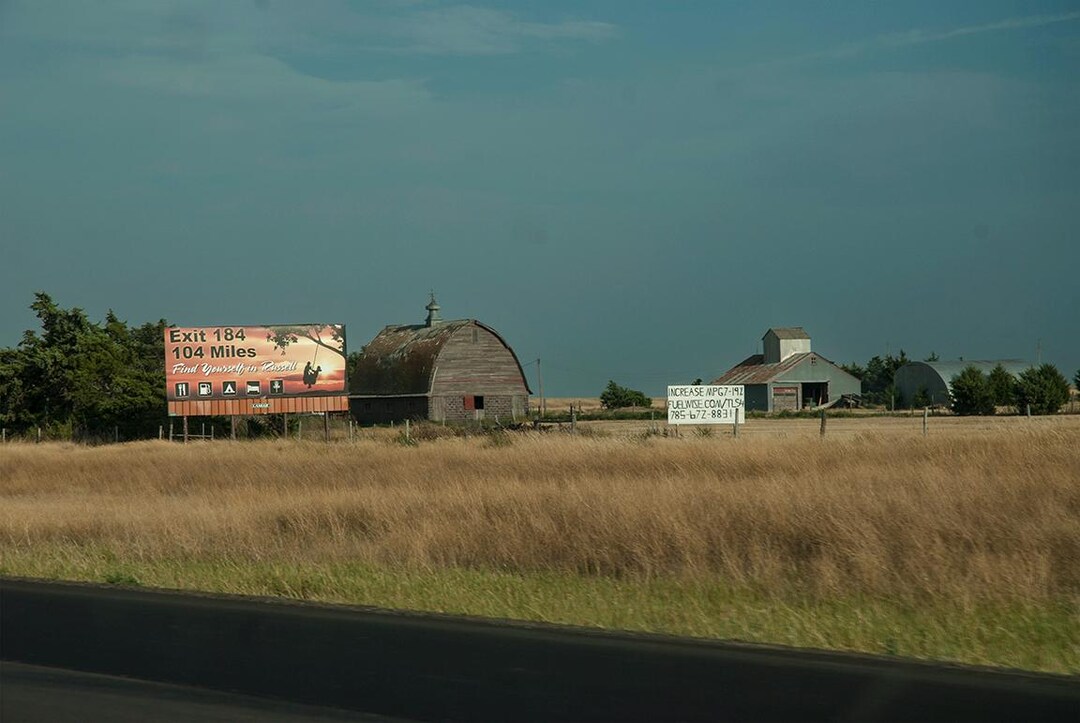 Exit 184 Driving East Color Road Trip Barn and Fields American West ...