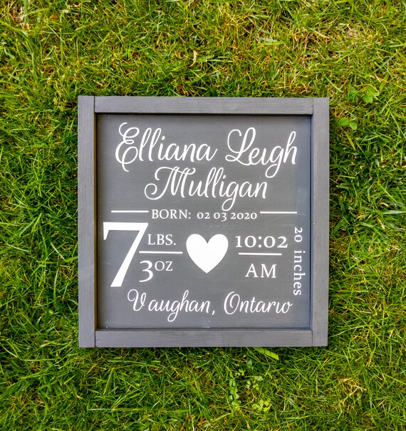 Birth Stat Sign Birth Announcement Sign Baby Birth Stats | Etsy