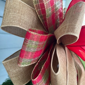 Rustic Truck Tree Topper Bow, Primitive Christmas Tree Topper Bow, Tree ...