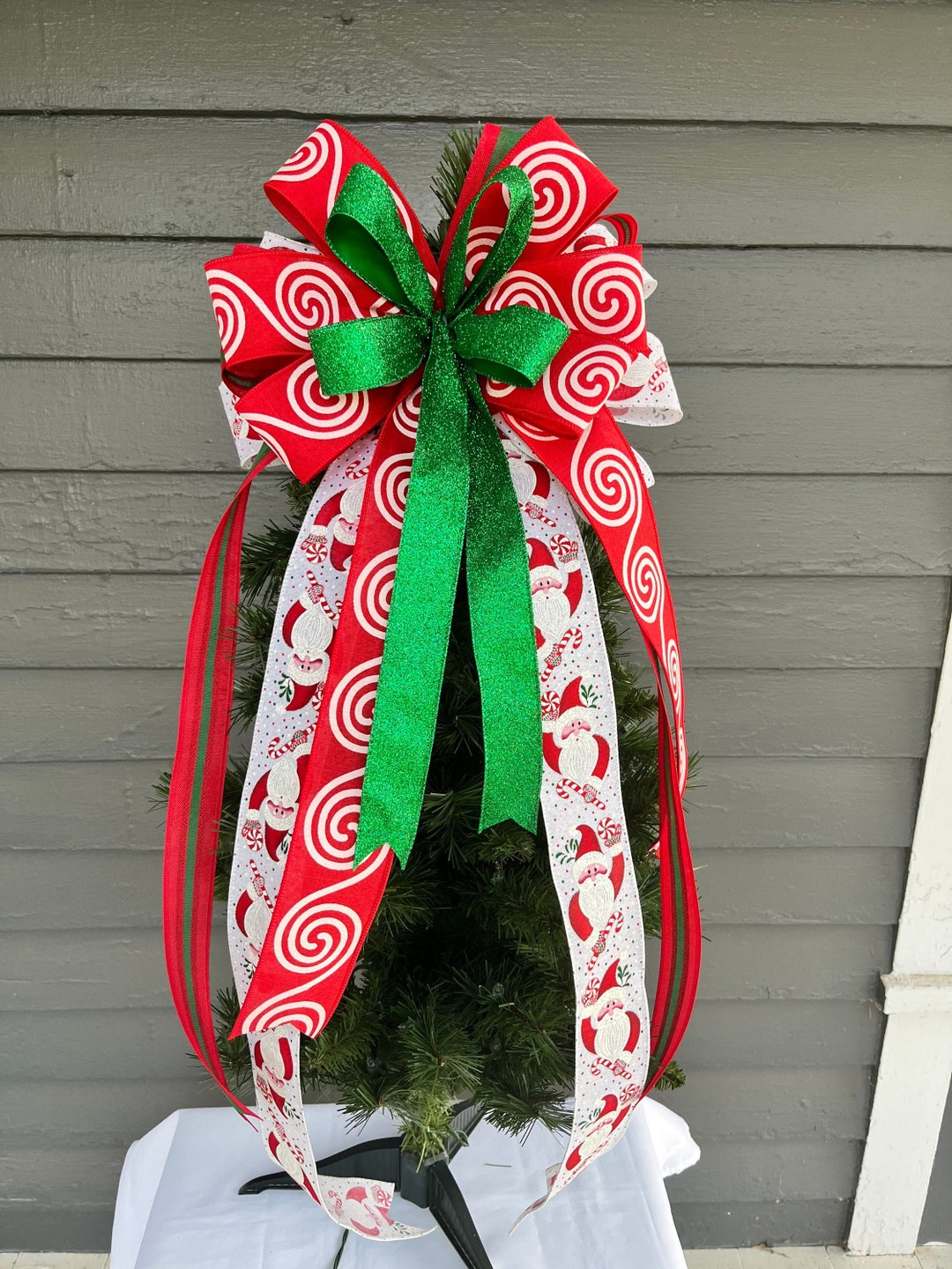 Whimsical Tree Topper Bow, Christmas Tree Topper Bow, Tree Topper Bow ...