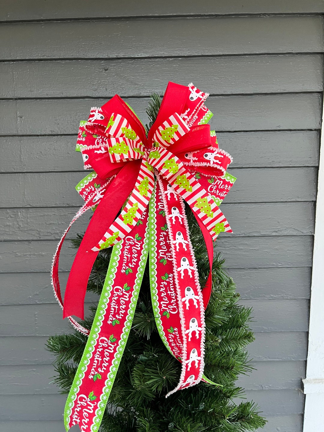 Whimsical Tree Topper Bow, Christmas Tree Topper Bow, Tree Topper Bow ...