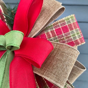 Rustic Truck Tree Topper Bow, Primitive Christmas Tree Topper Bow, Tree ...