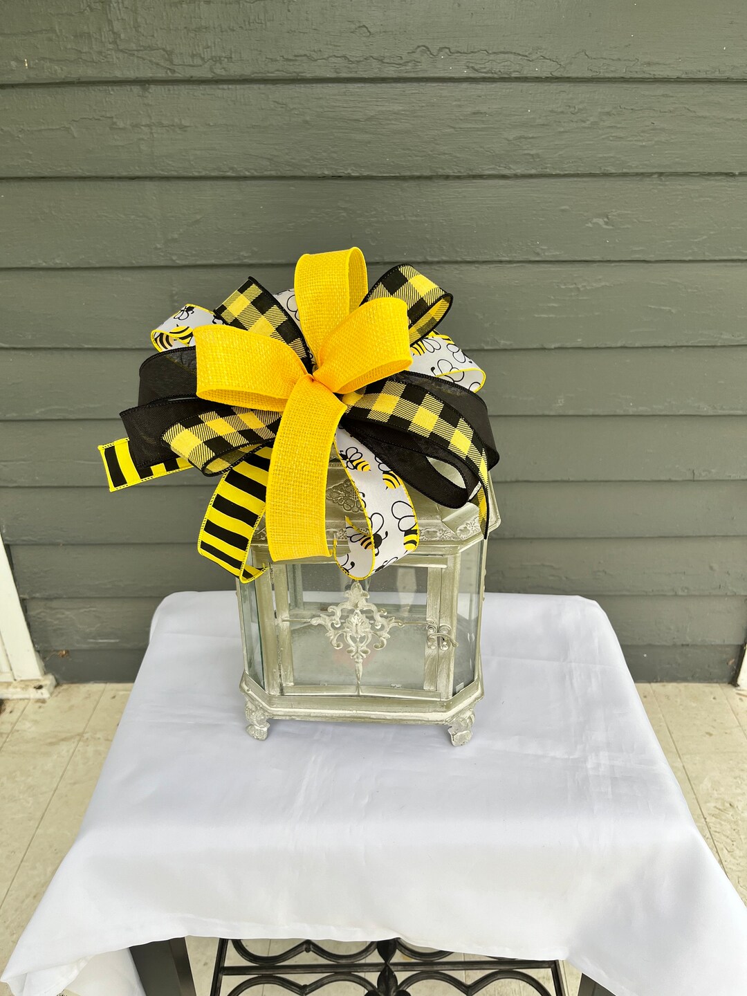 Spring, Spring Bow, Spring Tree Topper Bow, Wired Ribbon Bow, Mail Box ...