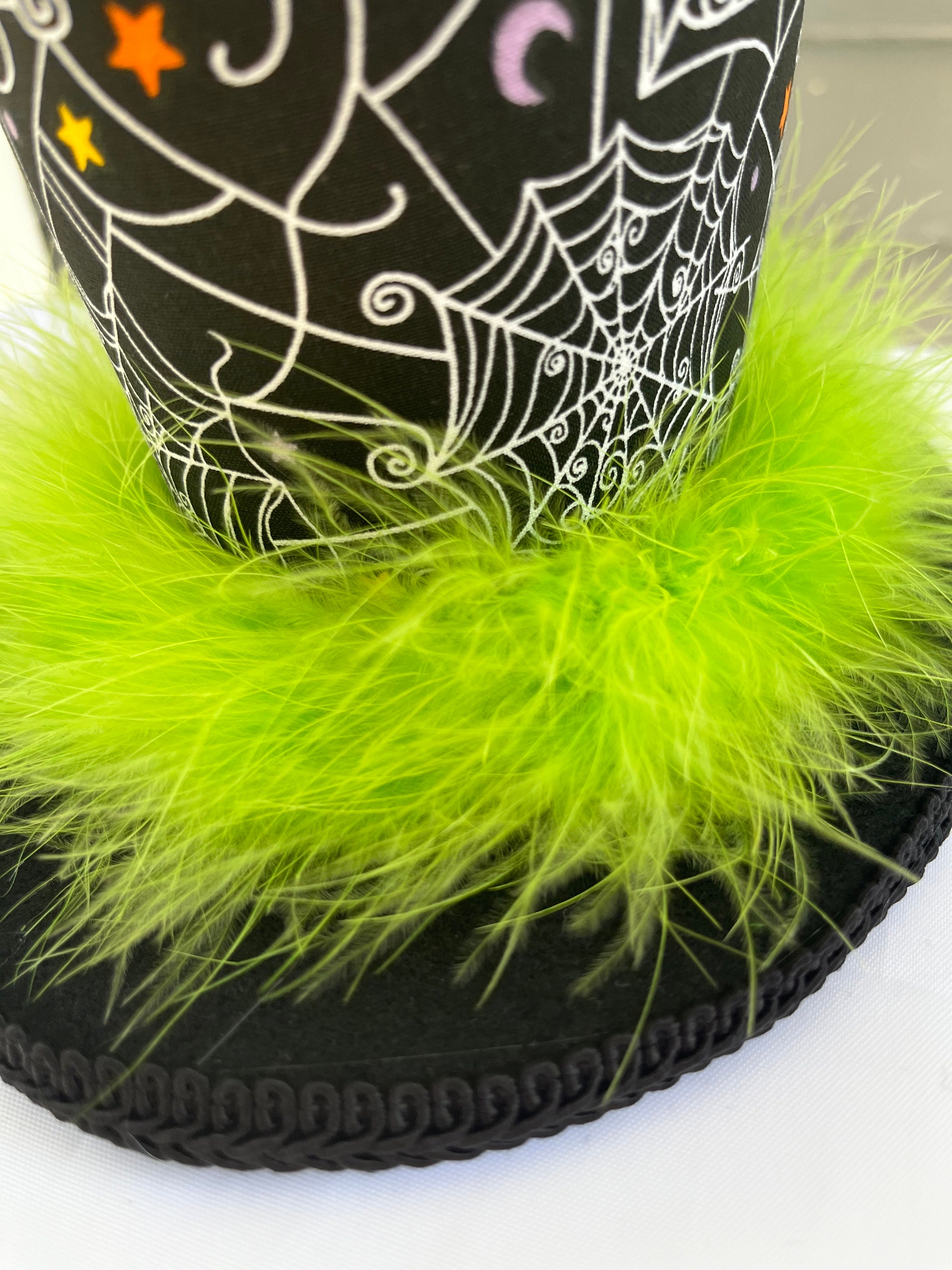 Mini Halloween Top Hat Wreath Accent, Spiderweb Fabric Cameo Trim - Etsy