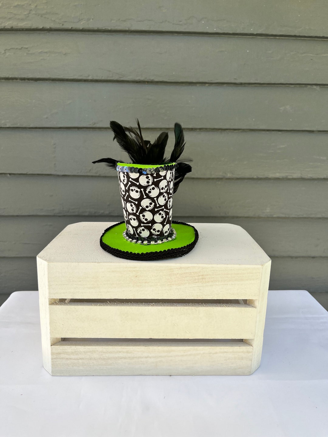 Micro Mini Top Hat, Halloween Mini Top Hat, Wreath Attachment, Wreath ...