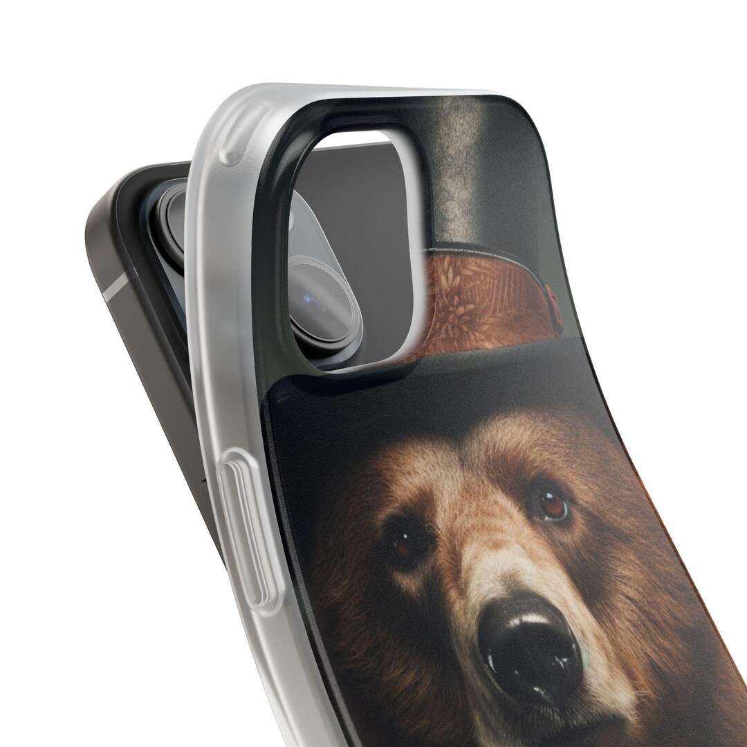 Portrait of Handsome Bear Wearing Bowler Hat, Suit, and Bow Tie Graphic ...