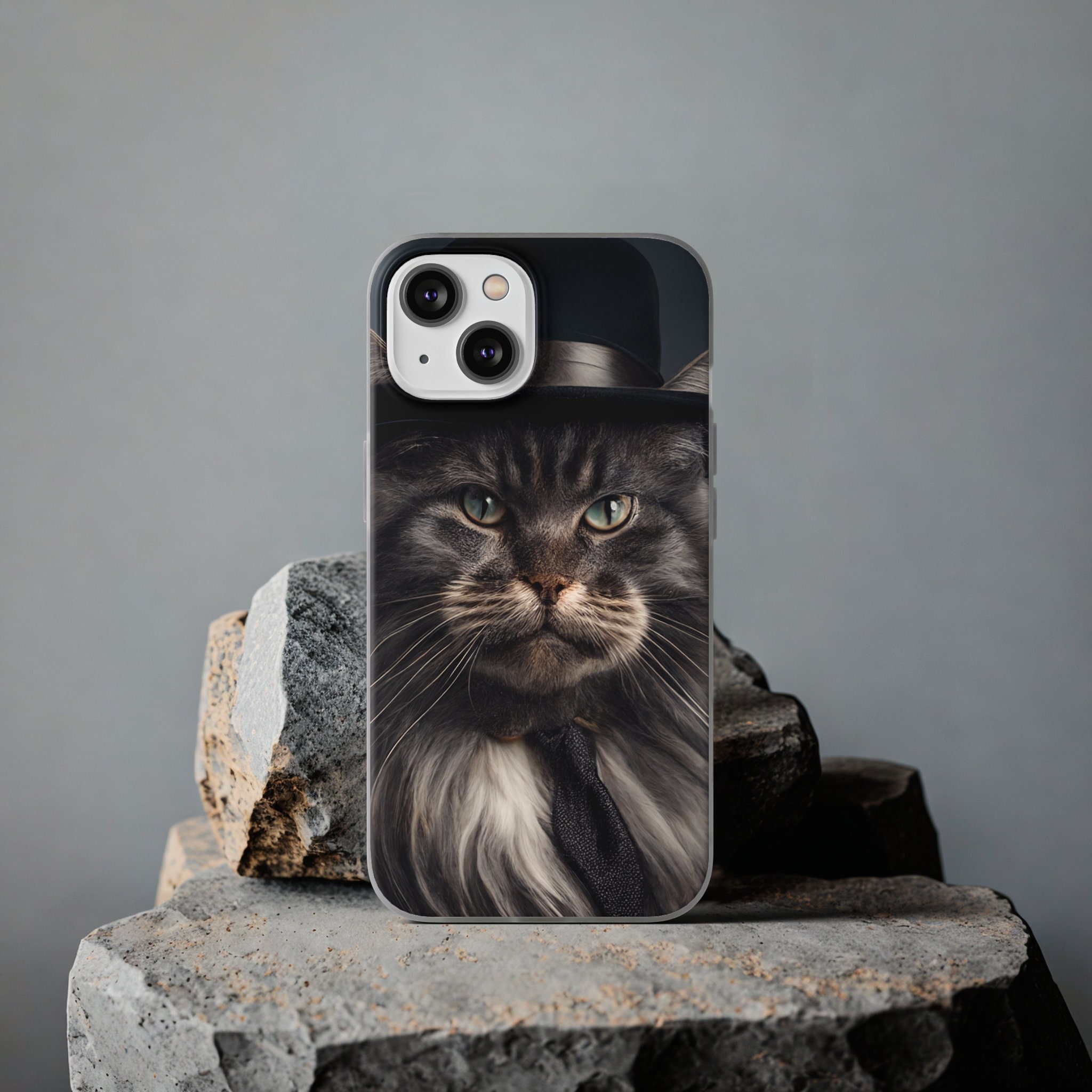 Portrait of Dapper Maine Coon Cat Wearing Bowler Hat and Tie - Etsy