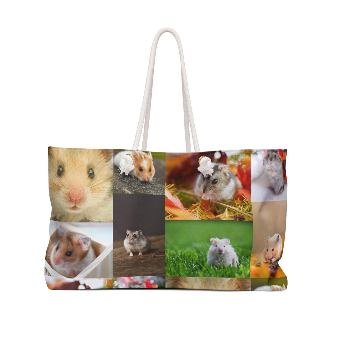 Hamster Pet Photo Collage Weekender Bag - Large Open Purse, Mom Bag ...