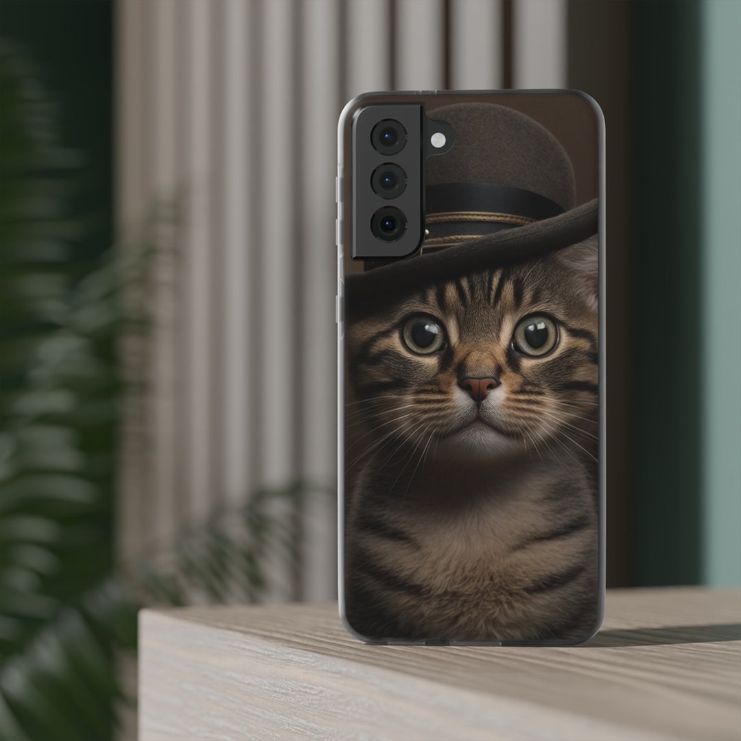 Portrait of Dapper Striped Tabby Cat Wearing Bowler Hat - Etsy