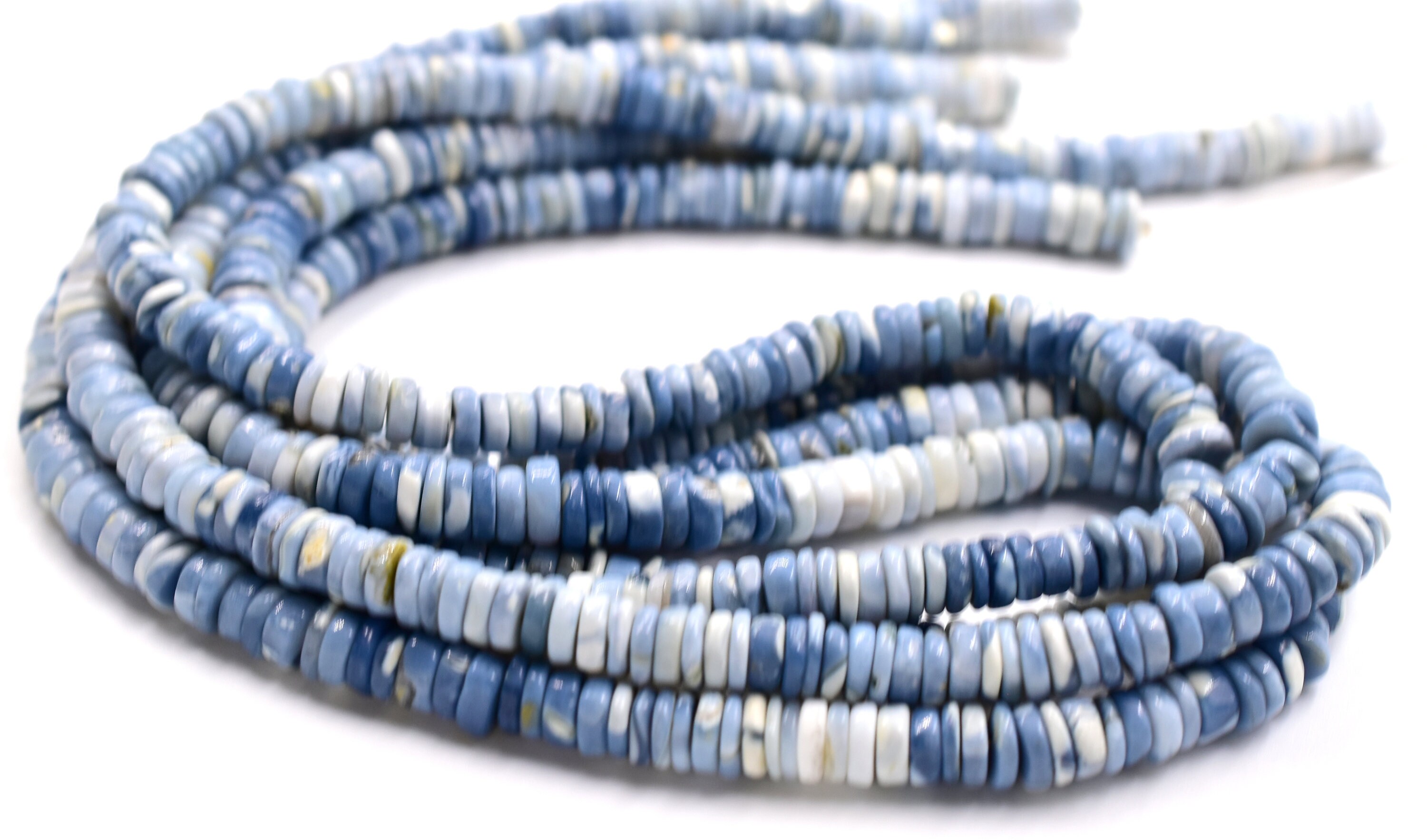 Blue Opal Tyre Shape Smooth Wheel Beads 5x6.MM Approx Top | Etsy