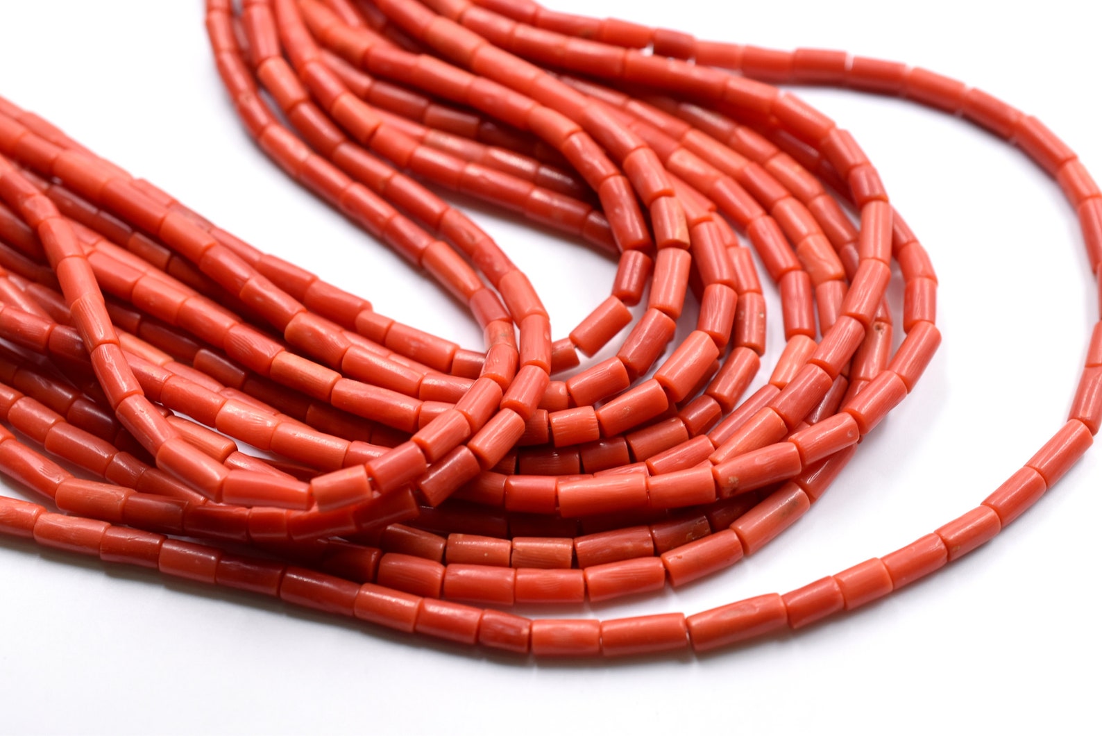 Red Coral Nugget Beads Tube Shape 7x4.mm Approx 16 - Etsy