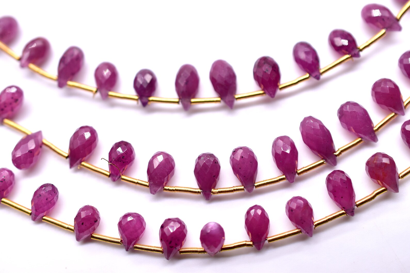Ruby Drop Shape Faceted Teardrop Beads Brioletter 3x6 to - Etsy