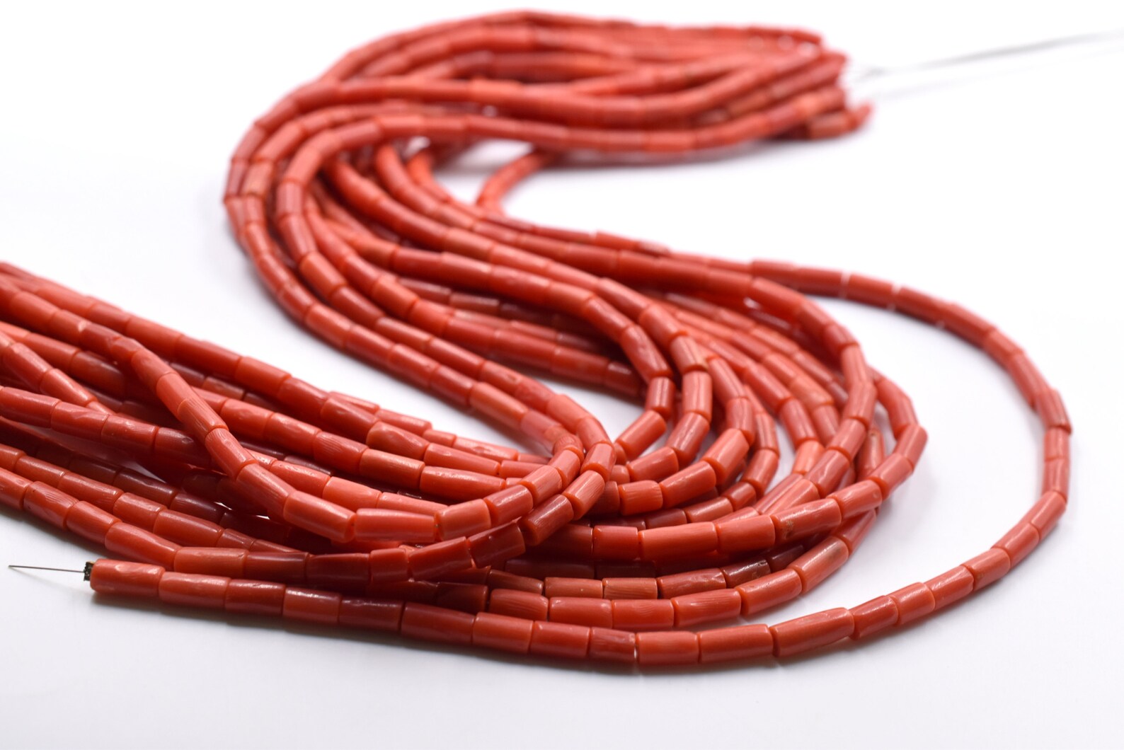 Red Coral Nugget Beads Tube Shape 7x4.mm Approx 16 - Etsy