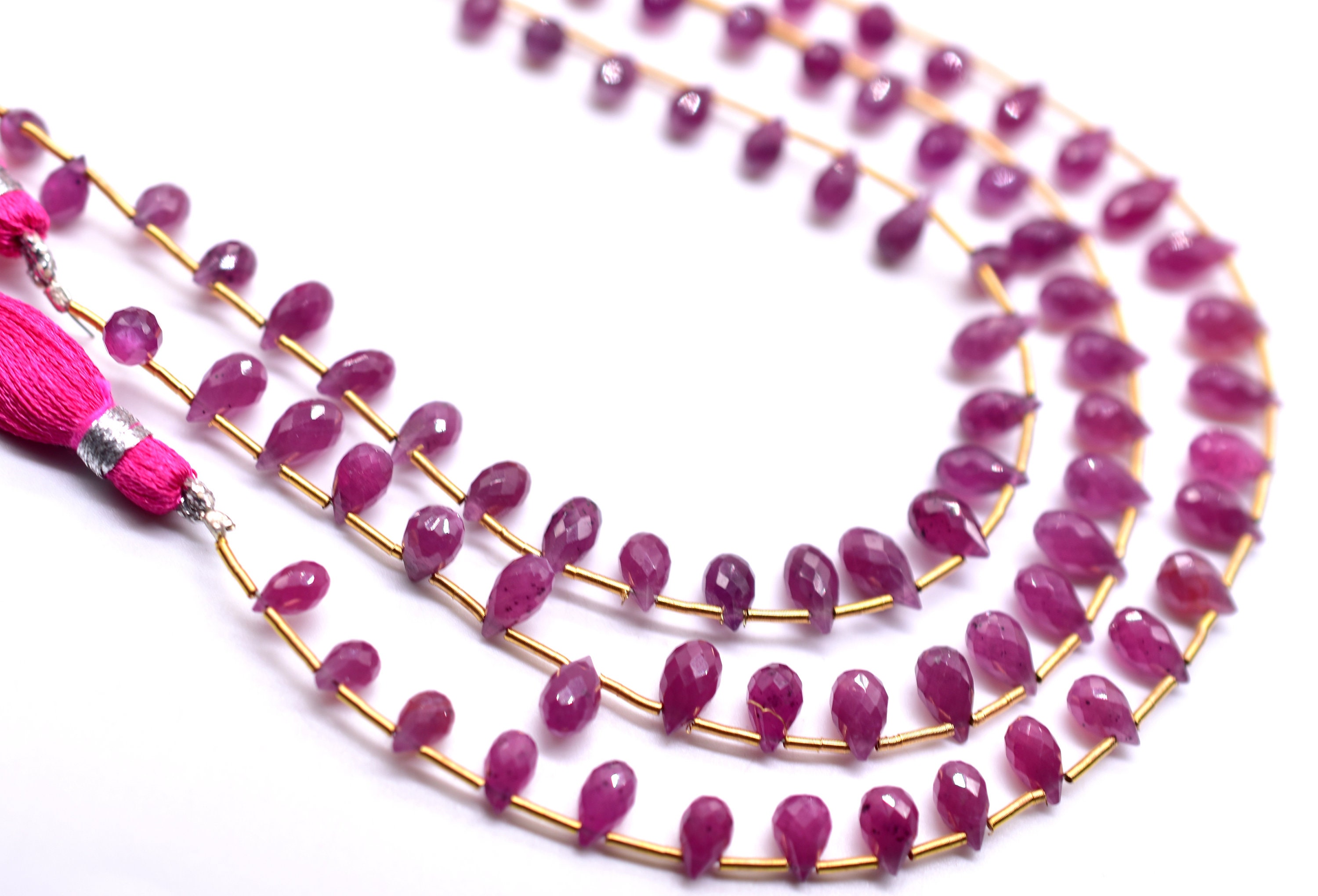Ruby Drop Shape Faceted Teardrop Beads Brioletter 3x6 to - Etsy