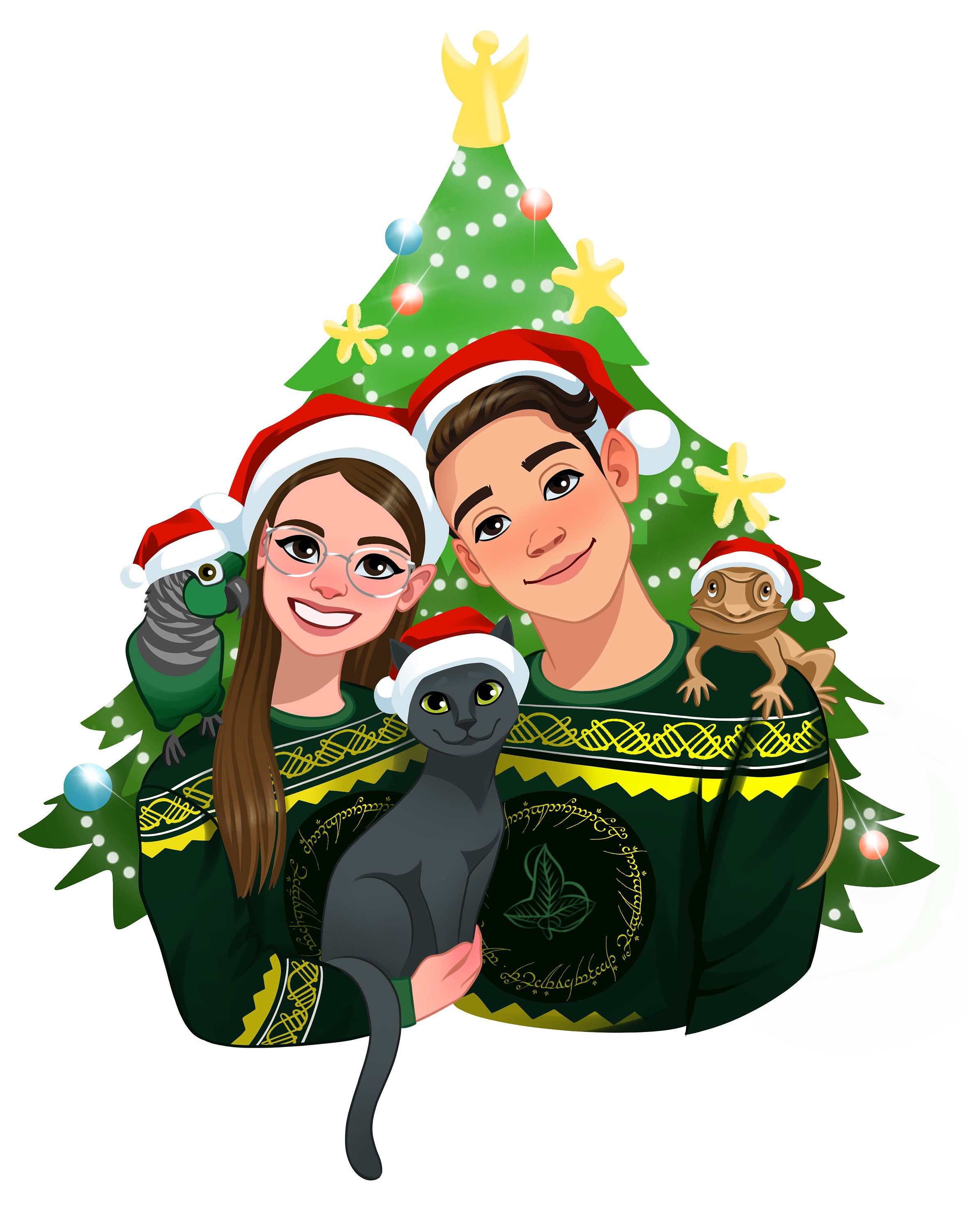 Printable Greeting Card Custom Cartoon Portrait With Customization - Etsy