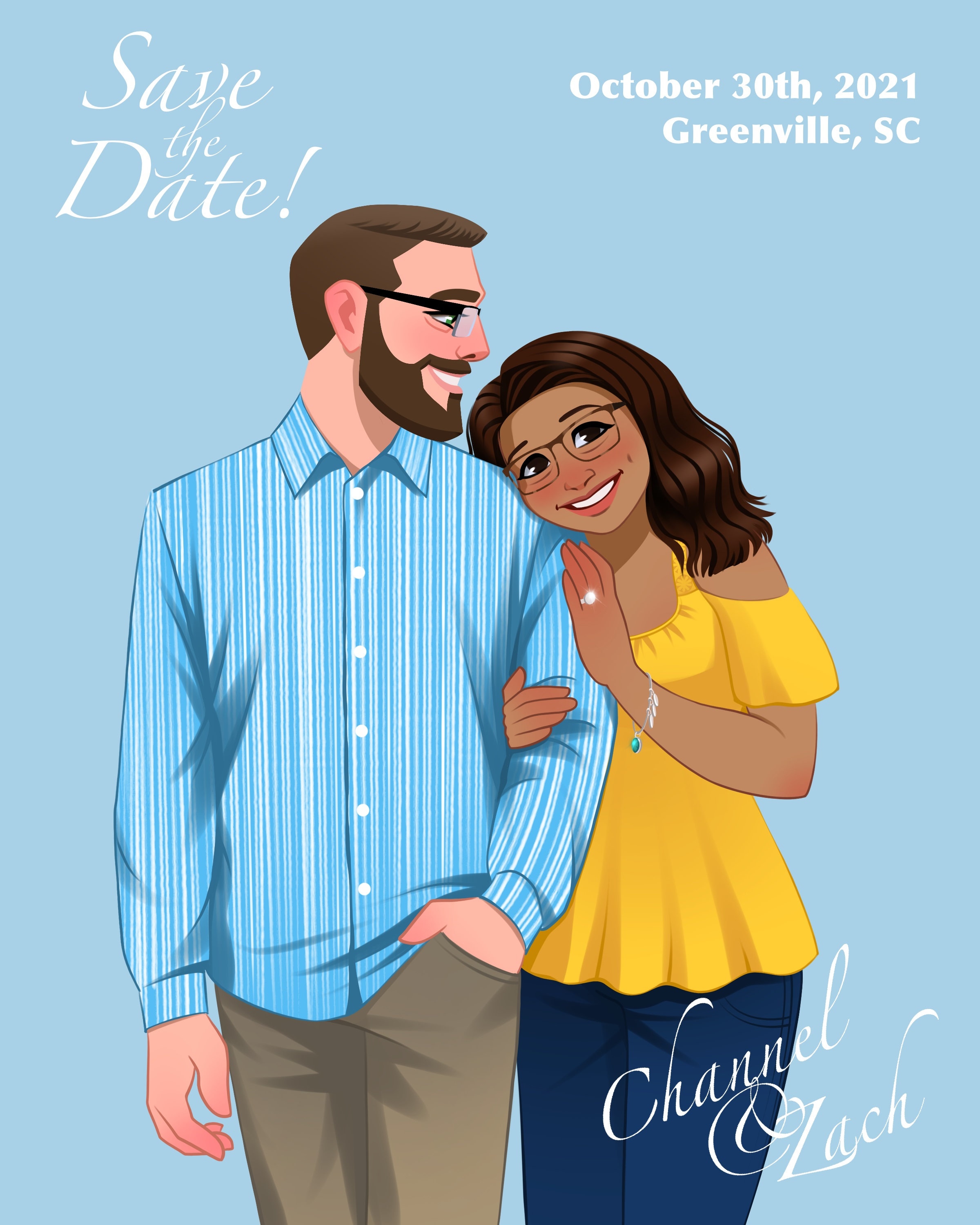 Save the Date | Cartoon Family Portrait From Photo | Wedding Portrait ...