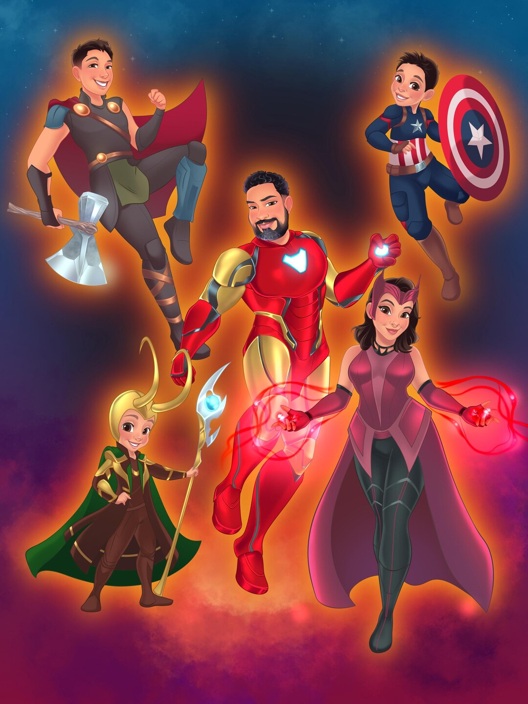 Unleash Your Inner Marvel Hero: Custom Superhero Portraits - Etsy
