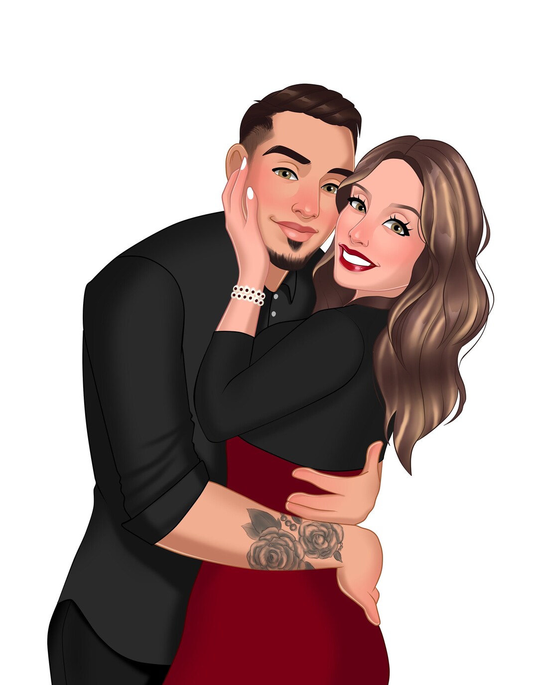 Custom Couple Cartoon Portrait: Personalized Digital Art Gift - Etsy