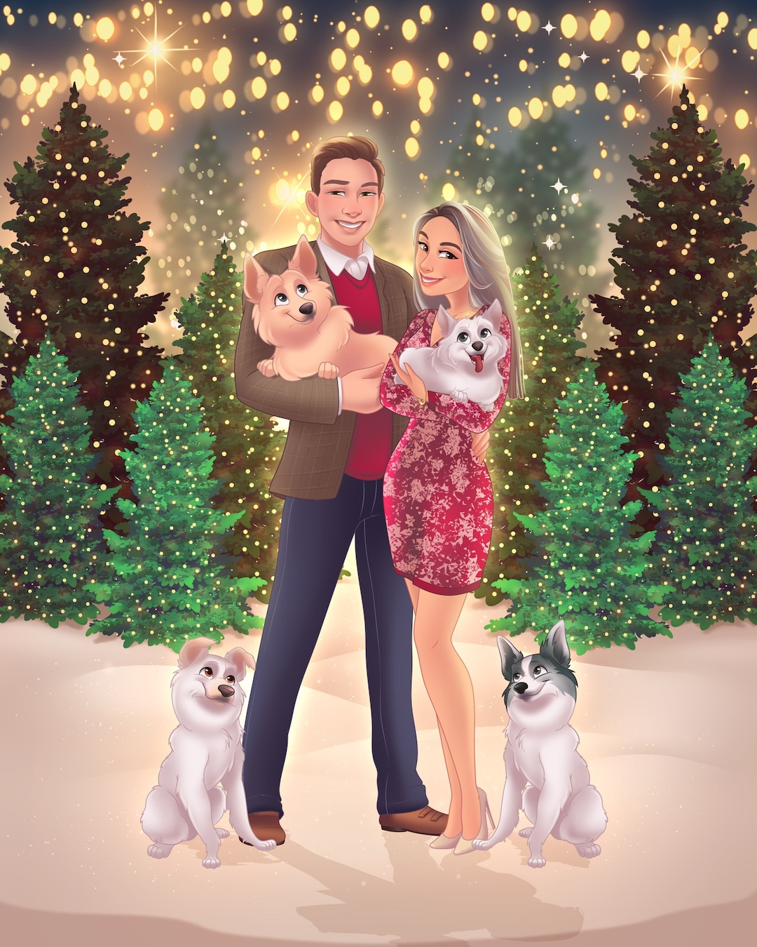 Printable Greeting Card Custom Cartoon Portrait With Customization - Etsy