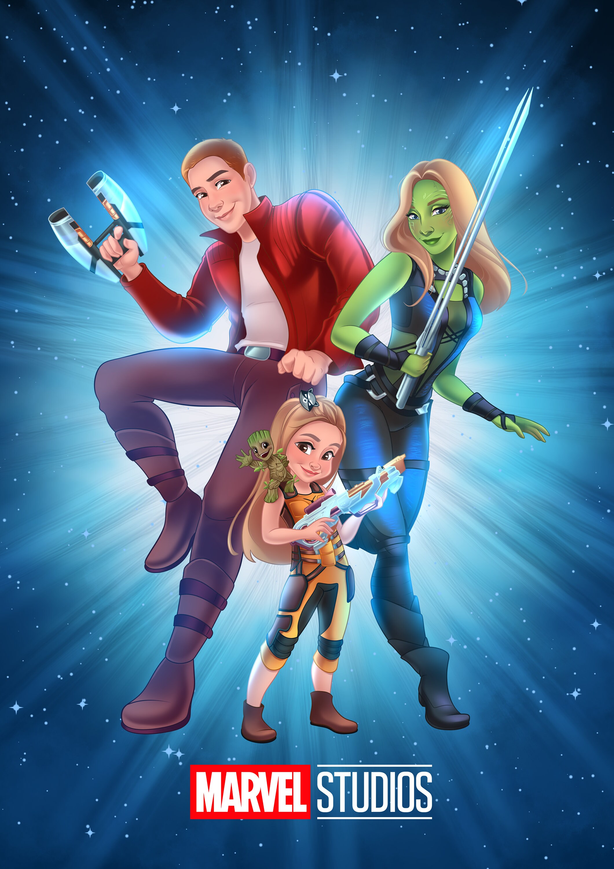 Superhero Custom Portrait, A Portrait With Friends or Family as Their ...
