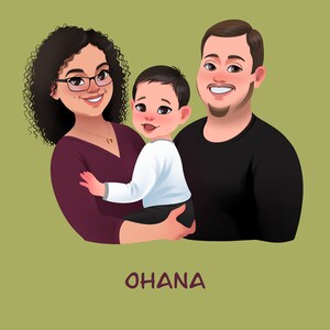 Family Portrait | Custom Portrait From Photo | Cartoon Portrait ...