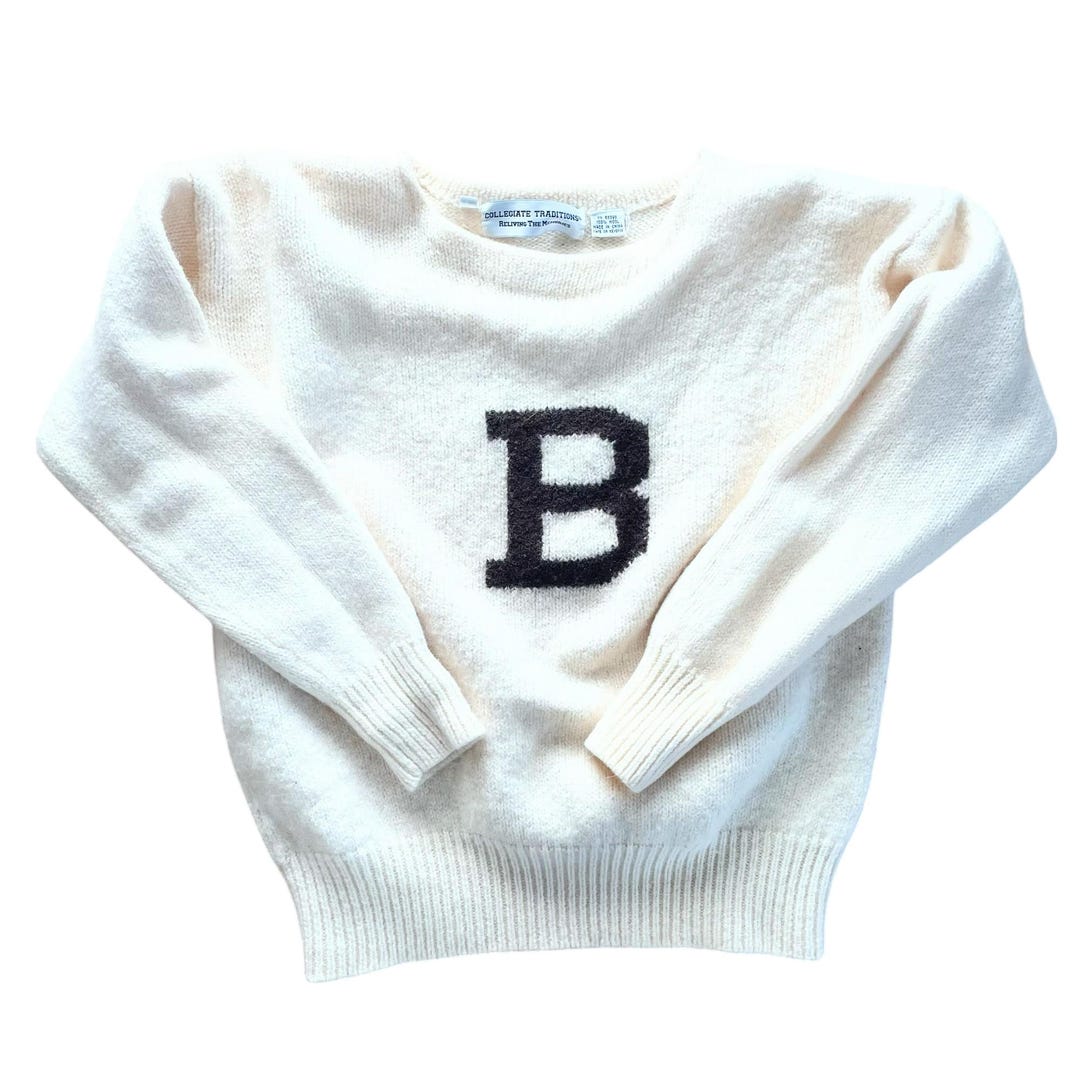 Vintage 1940s 'B' Collegiate Traditions Wool Sweater | "reliving the ...