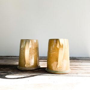 A Pair of 90s Handmade Pottery Beer Pints Large Mug With Handles Large ...