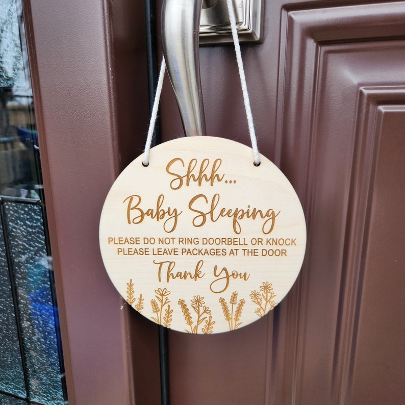 Baby Sleeping Door Sign Do Not Knock Sign Sleeping Baby - Etsy Canada