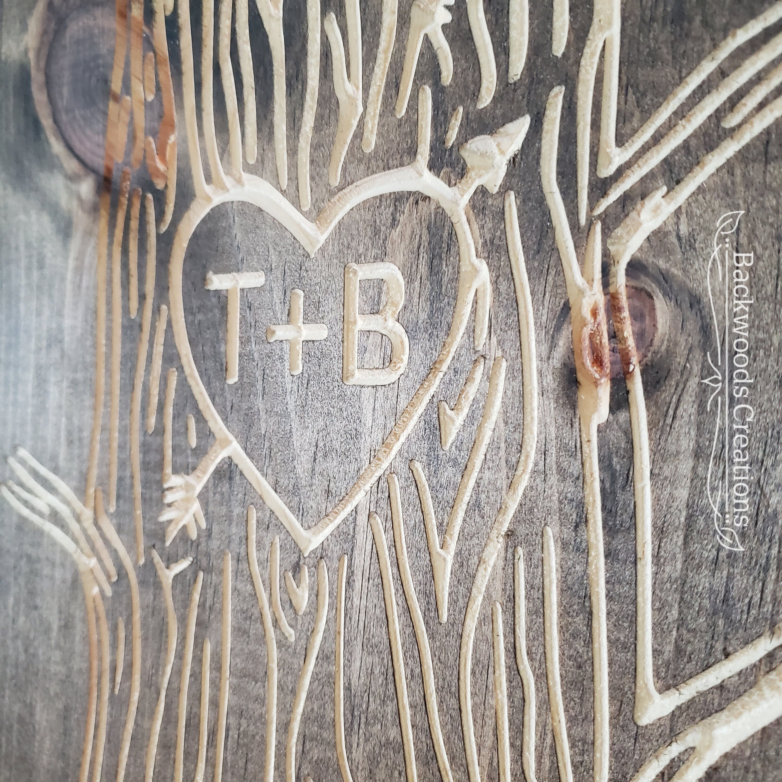 Initials in Heart Tree Couples Name Sign Carved Names - Etsy Canada