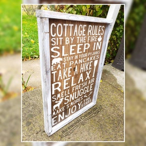 Cottage Rules Sign | Cabin Sign | Lake Sign | Lake Decor | Cottage ...
