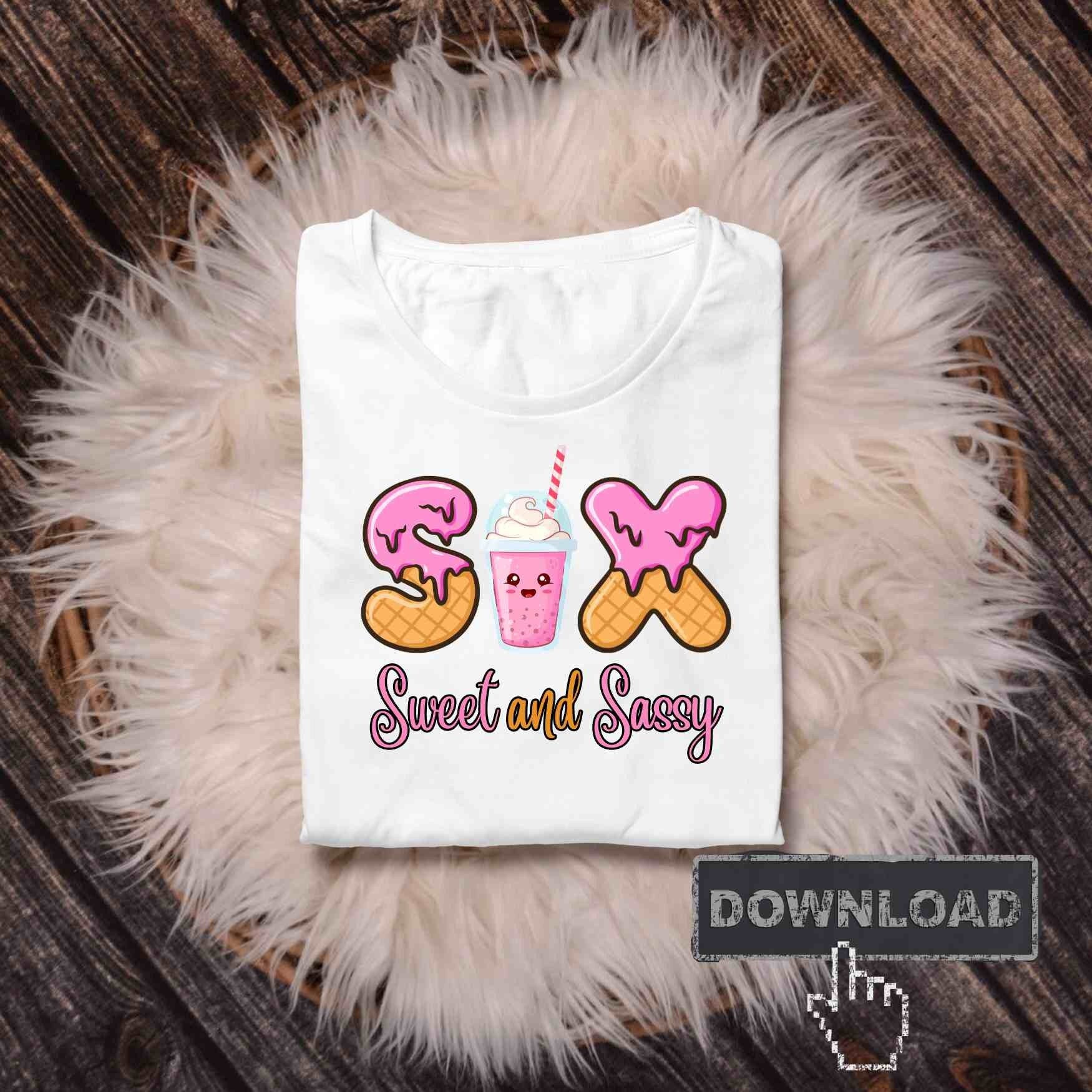 Sweet Birthday SVG Sweet Six PNG 6th Birthday Shirt Ice Cream Party ...