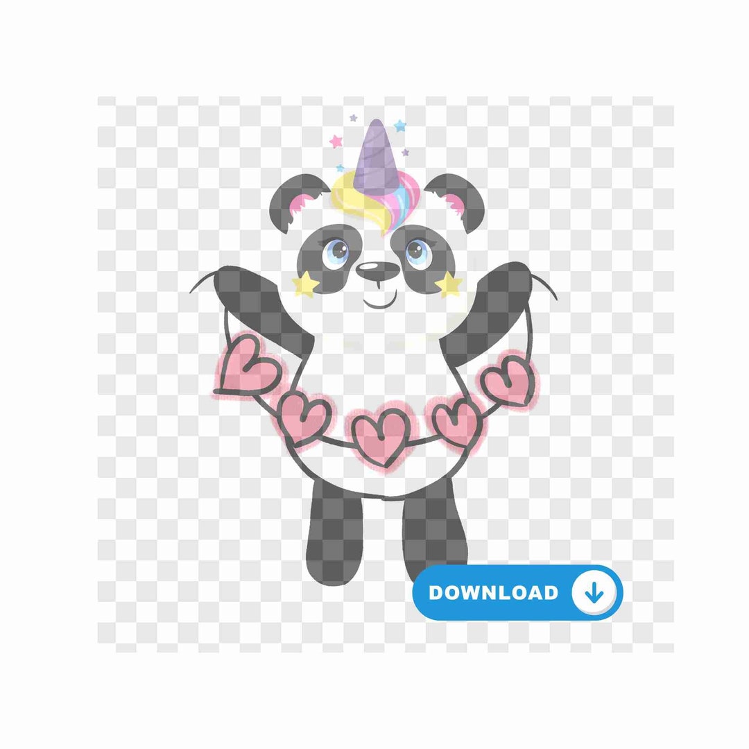 Unicorn Panda, Pandacorn PNG Panda Clipart SVG Unicorn Panda Clipart ...