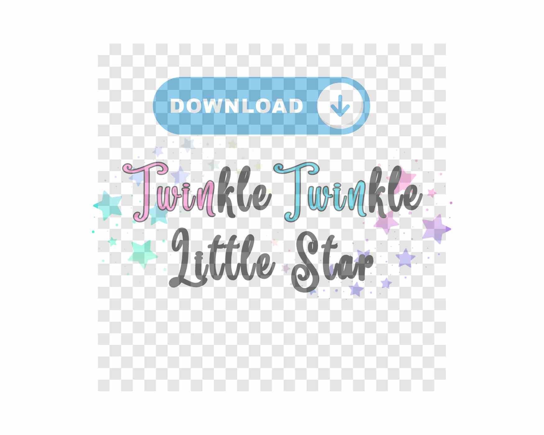 Twinkle Twinkle Little Star PNG Twin SVG Clipart Twin Matching Design ...