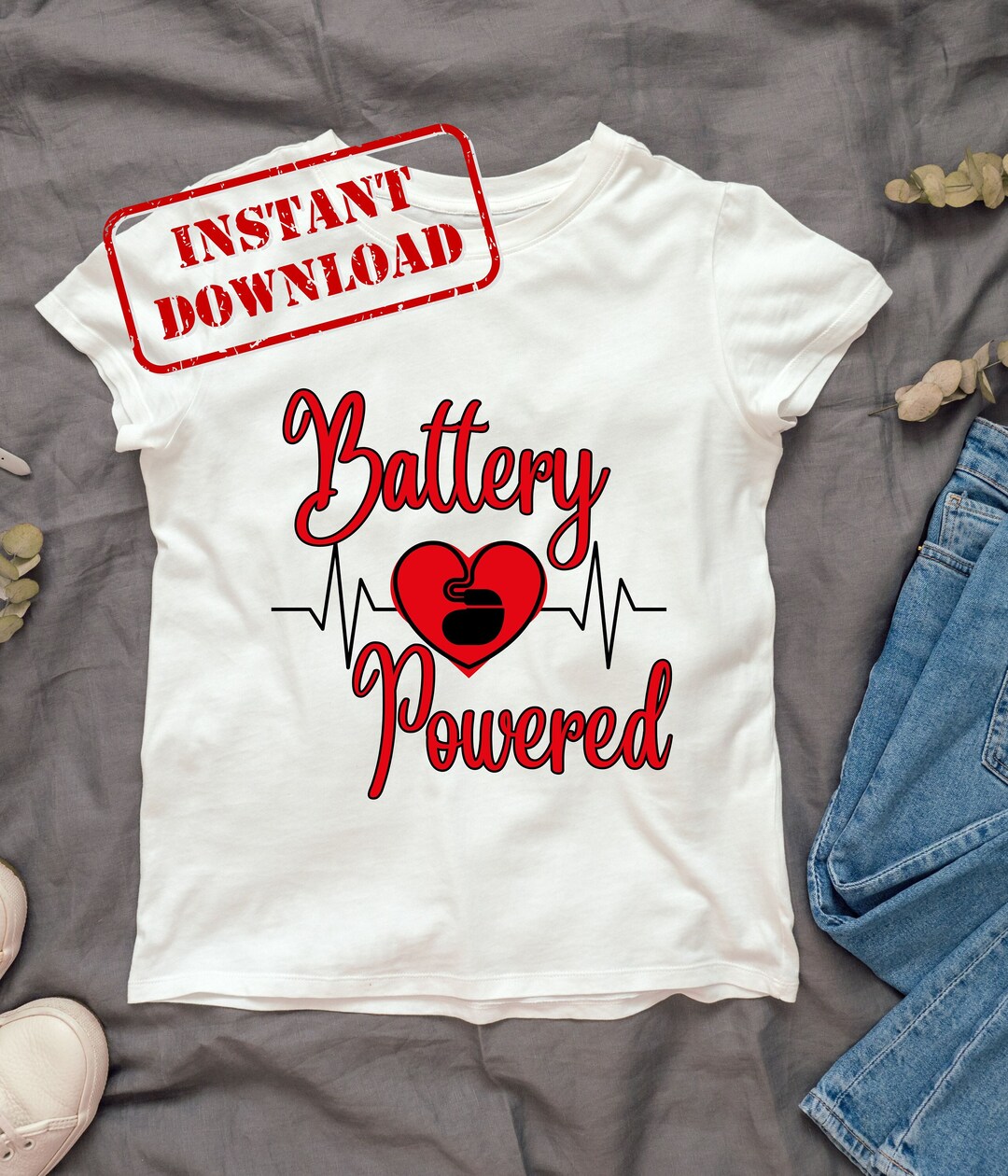 Battery Powered Digital SVG PNG, Pacemaker Clipart, Pacemaker Shirts ...