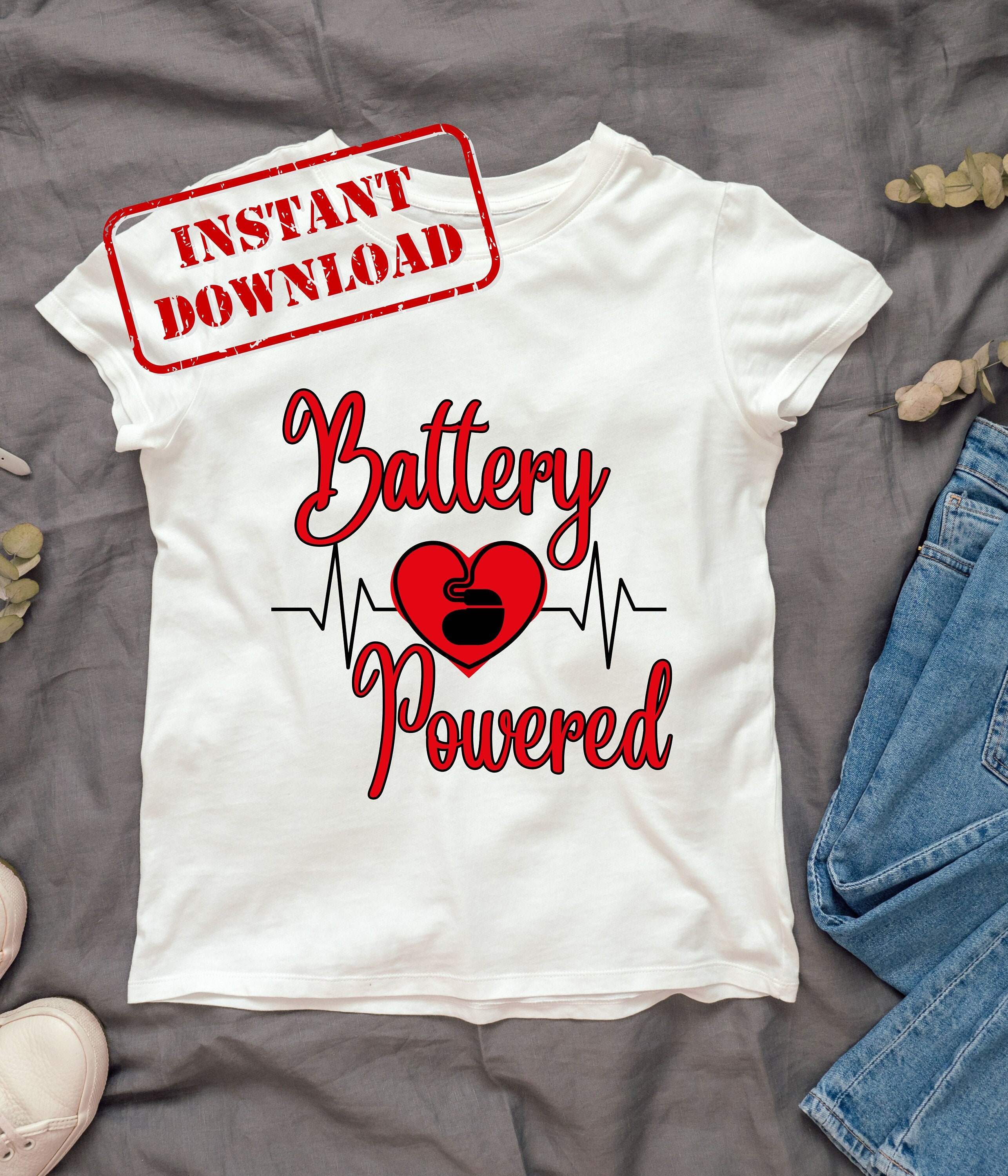 Battery Powered Digital SVG PNG, Pacemaker Clipart, Pacemaker Shirts ...