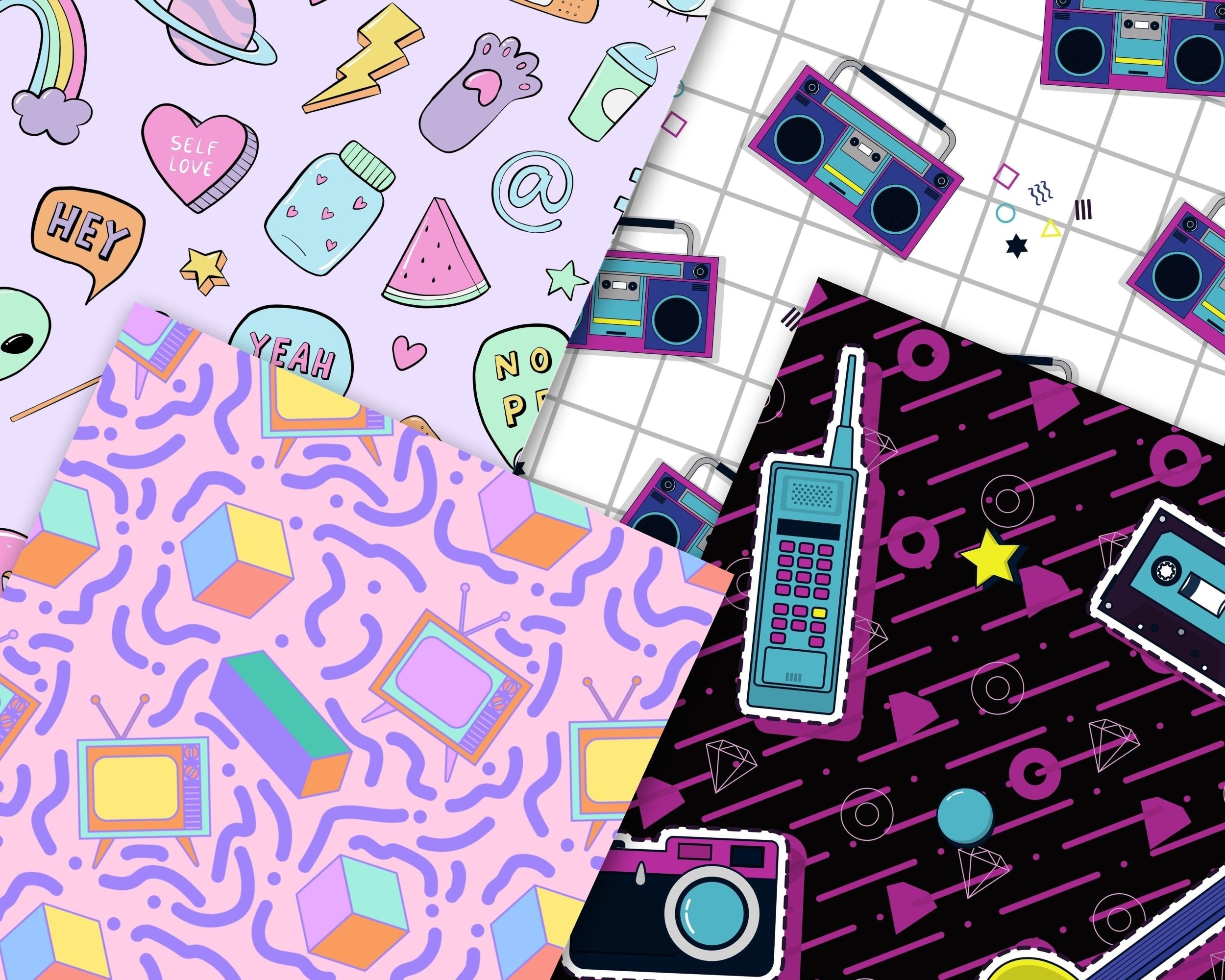 Nostalgia Digital Papers: Embrace 80s and 90s Aesthetic With Nostalgic ...