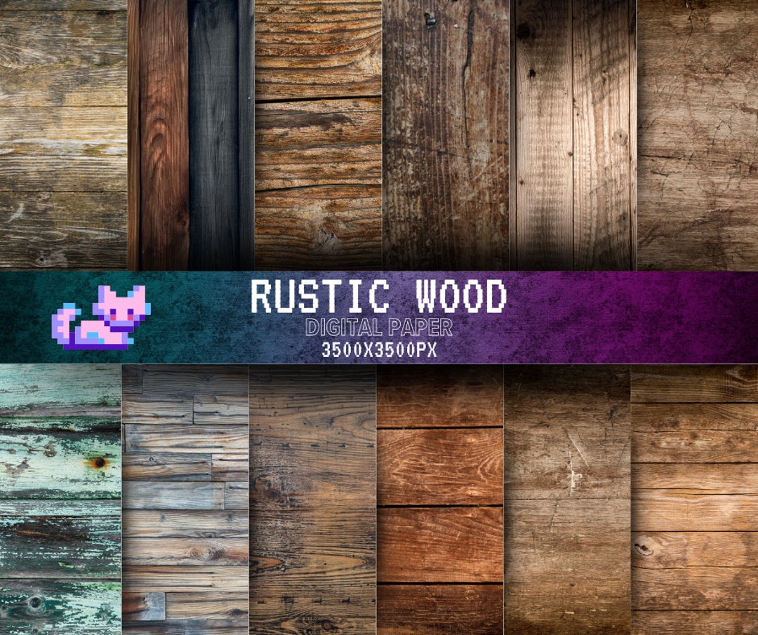 Rustic Wood Background Wood Grain Planks Digital Paper Pack Patterns ...