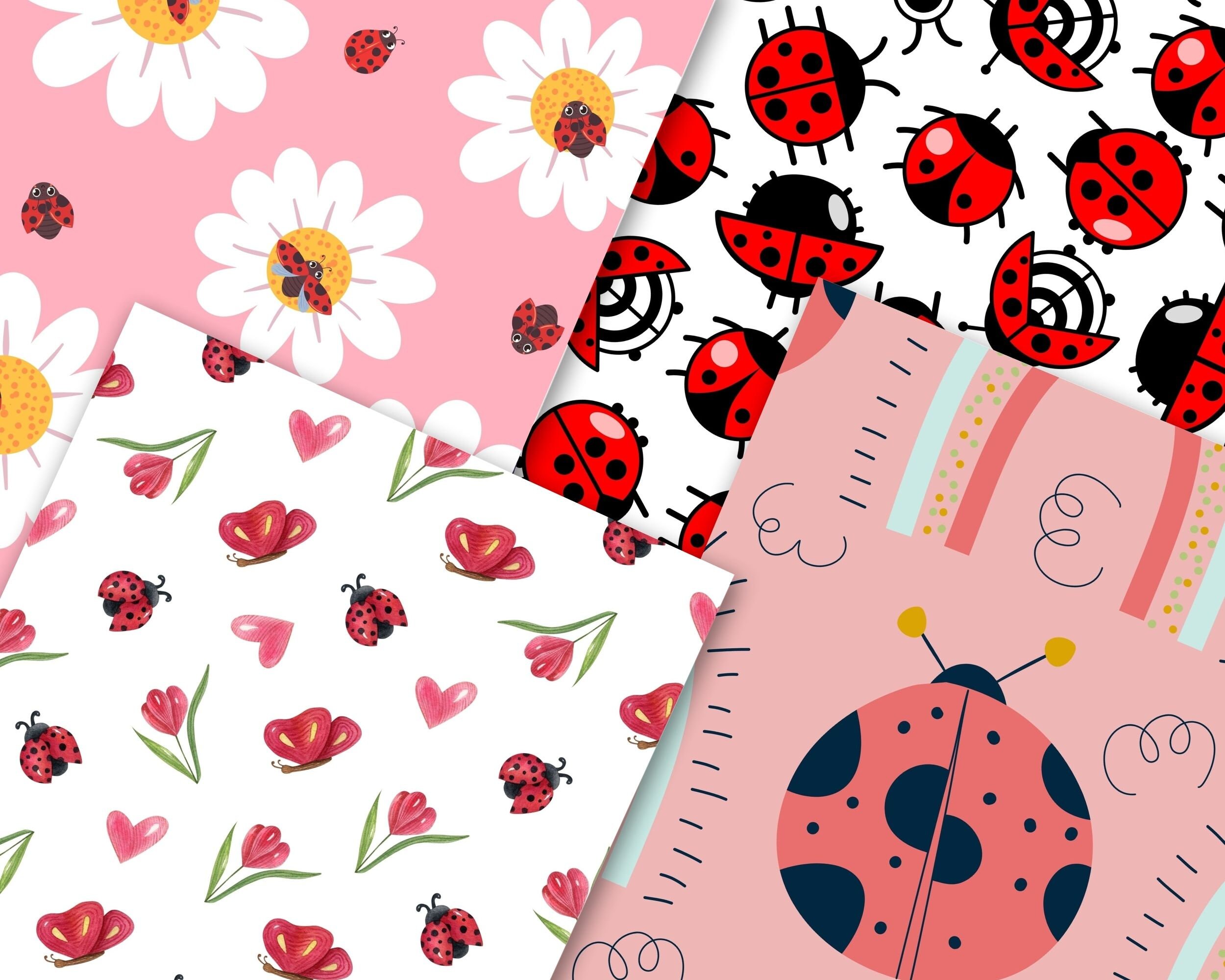 Ladybug Digital Paper. 20 Seamless Patterns for Backgrounds & Design ...