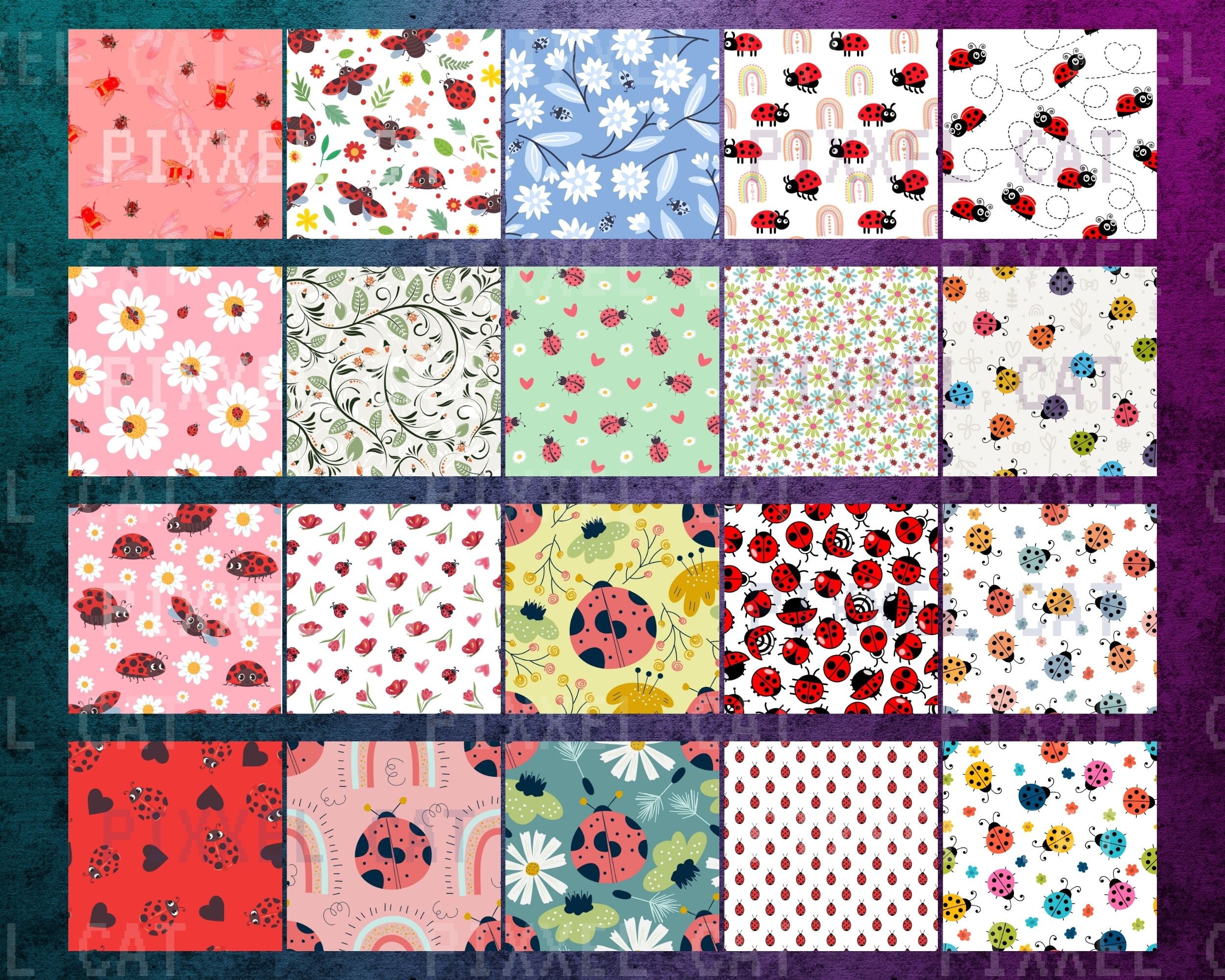 Ladybug Digital Paper. 20 Seamless Patterns for Backgrounds & Design ...