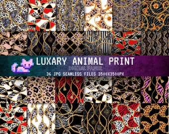 Neutral Animal Print Digital Paper, Seamless Animal Skin Patterns With ...