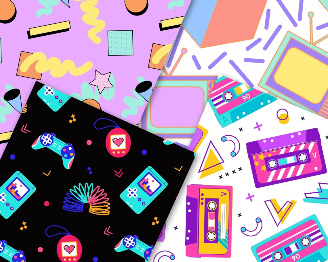 Nostalgia Digital Papers: Embrace 80s and 90s Aesthetic With Nostalgic ...