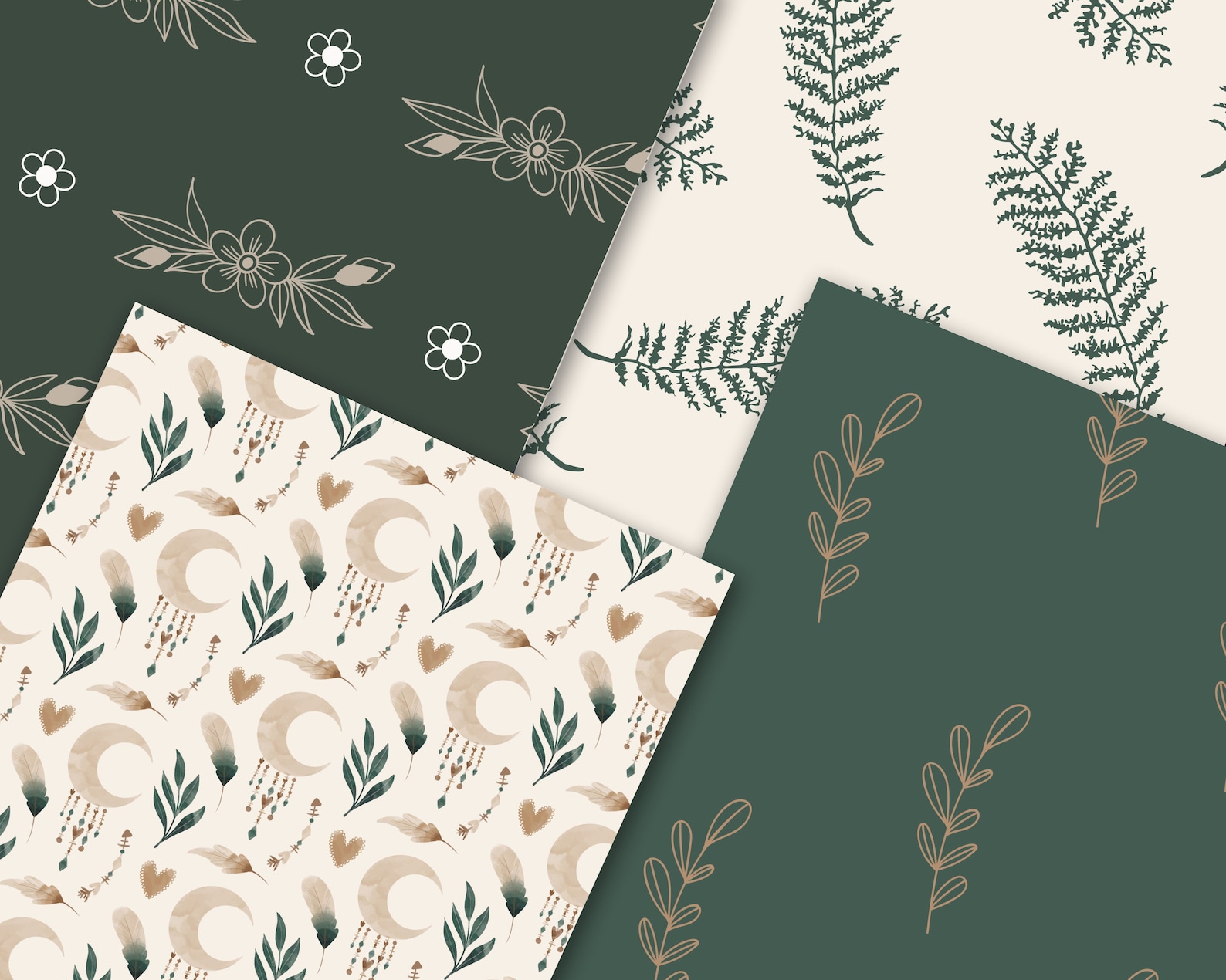 Boho Seamless Pattern: Bohemian Digital Paper Pack (3500x3500px) - Etsy