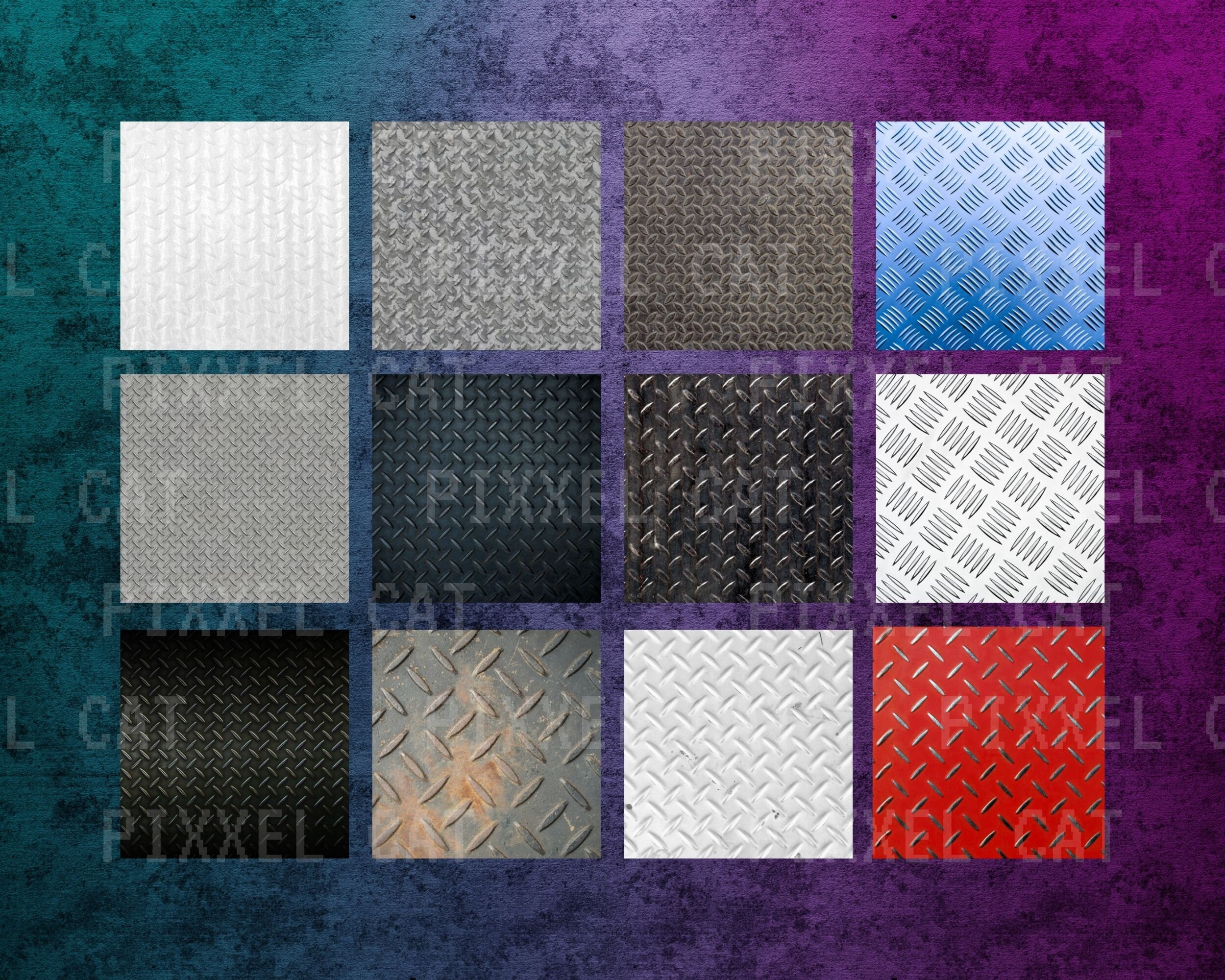 Diamond Checker Digital Paper. 24 Metal Plate Patterns for Scrapbooking ...