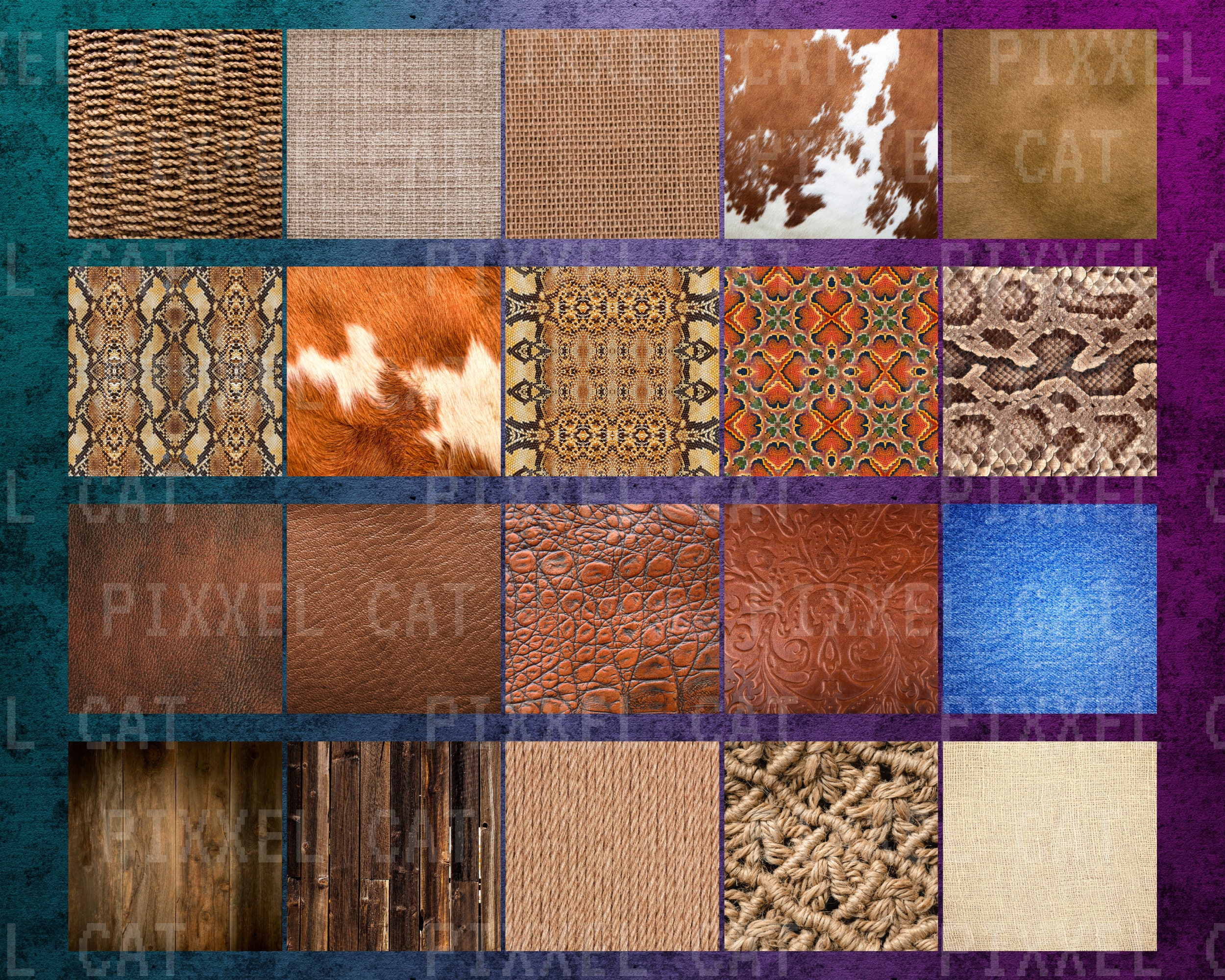 Western Textures Digital Paper: Seamless Cowboy Textures for Wild West ...